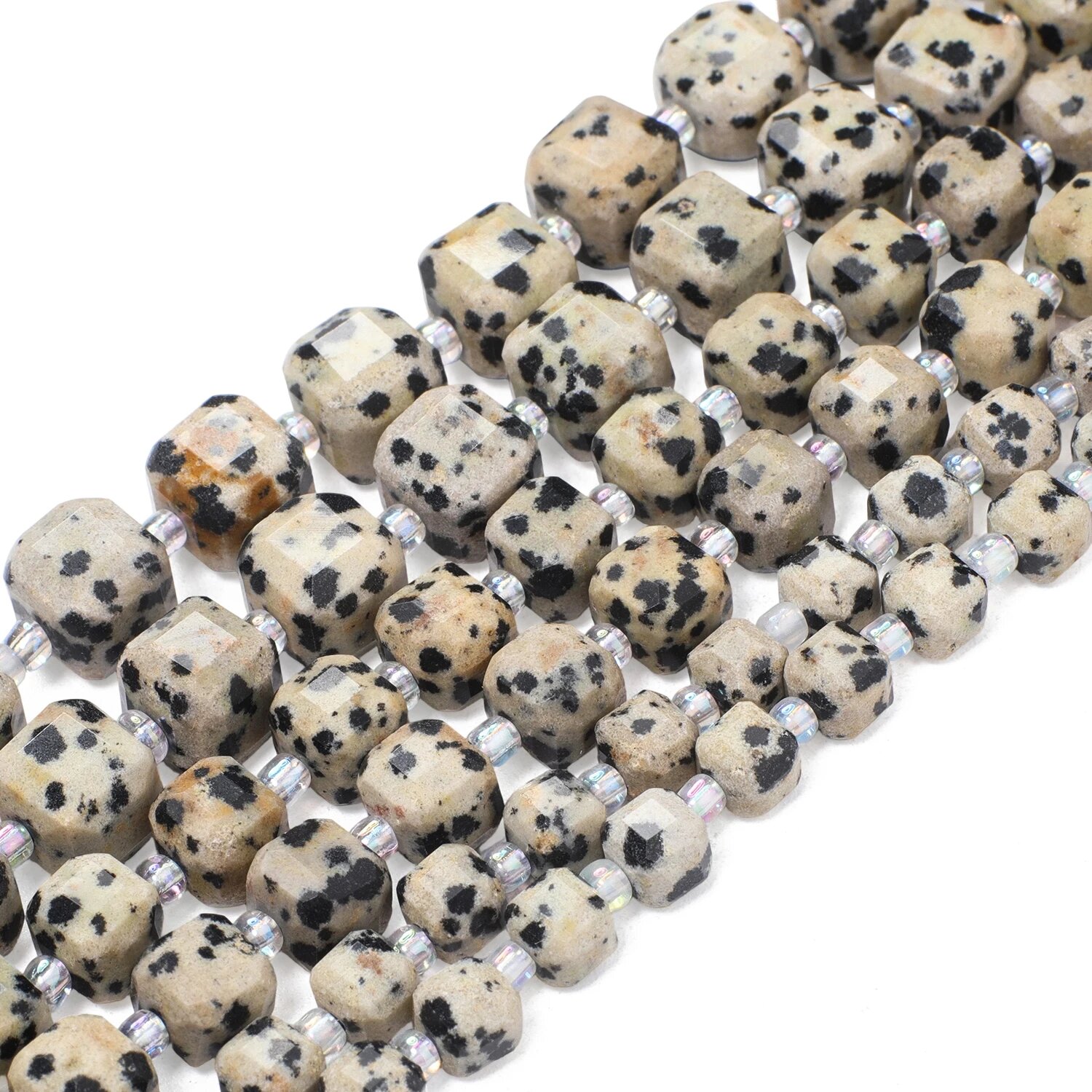 AAA+ граненые кубические бусины из далматинской яшмы xilitata 5-5.5mm 45-50pcs