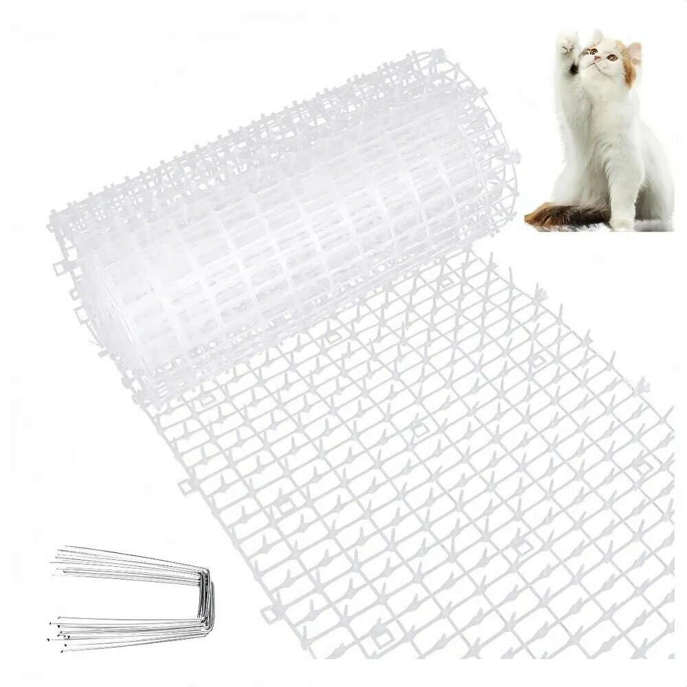 Противоприсадные шипы Средство от птичьих колючек, отпугивающее птиц 30X200CM+8 шт гвоздь