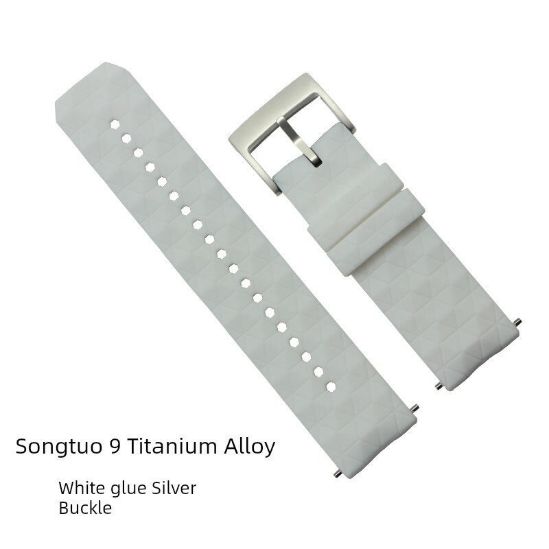 Смарт-часы Suunto 9 из титана с белым резиновым ремешком и серебристым браслетом