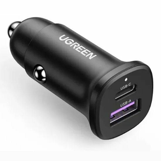 Автомобильное зарядное устройство Ugreen EC305 30Вт, USB-C /USB-A, черный(25845)