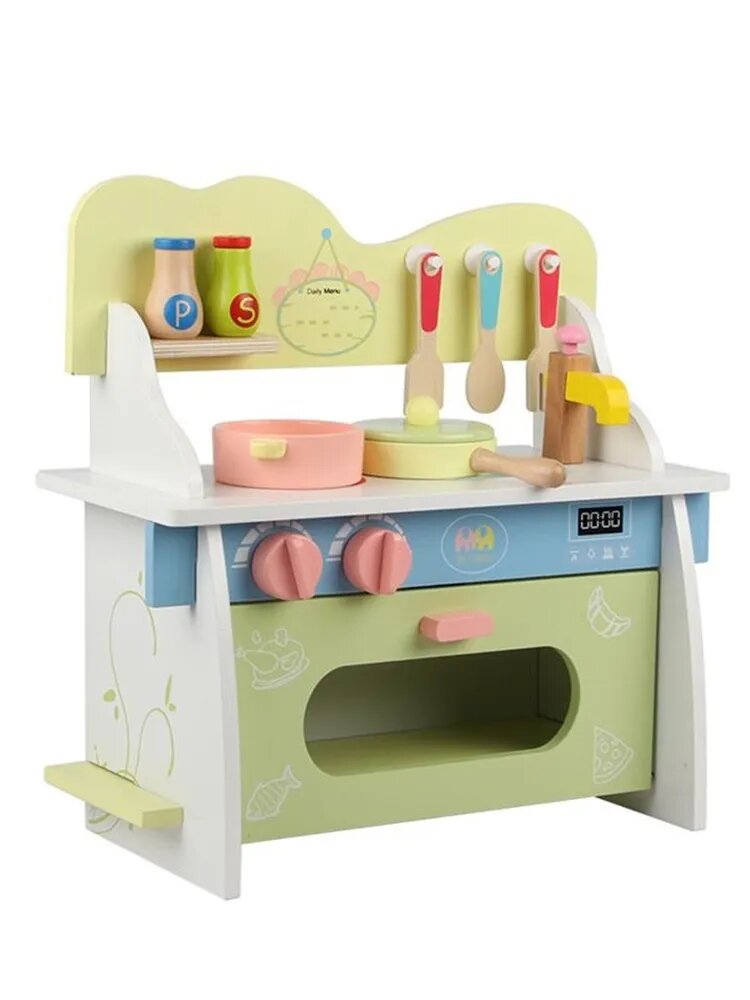 Детский подарок, деревянная детская кухня, игра в повара, имитация плиты, подарок на Марди Гра