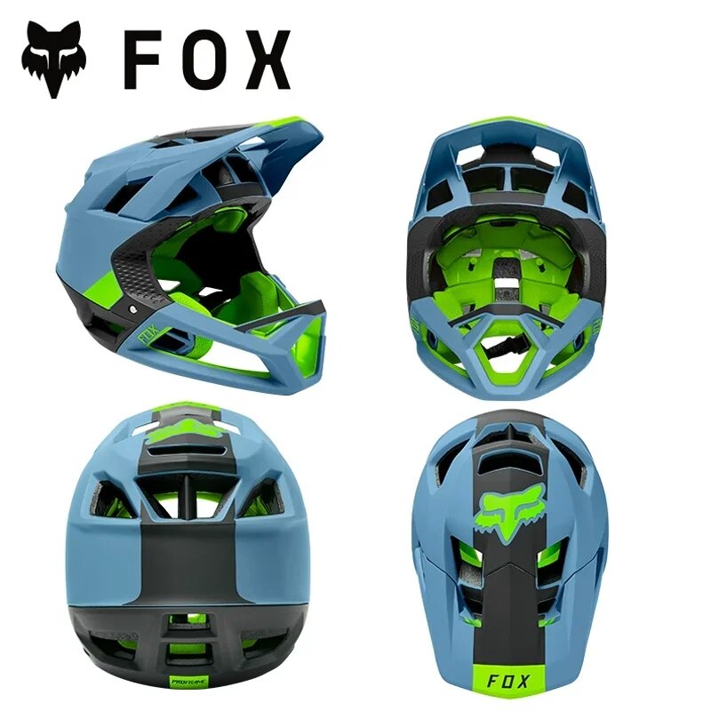 FOX RACING Proframe Pro-Grade полнолицевой шлем дышащий MTB шлем для верховой S, Royal Blue Green