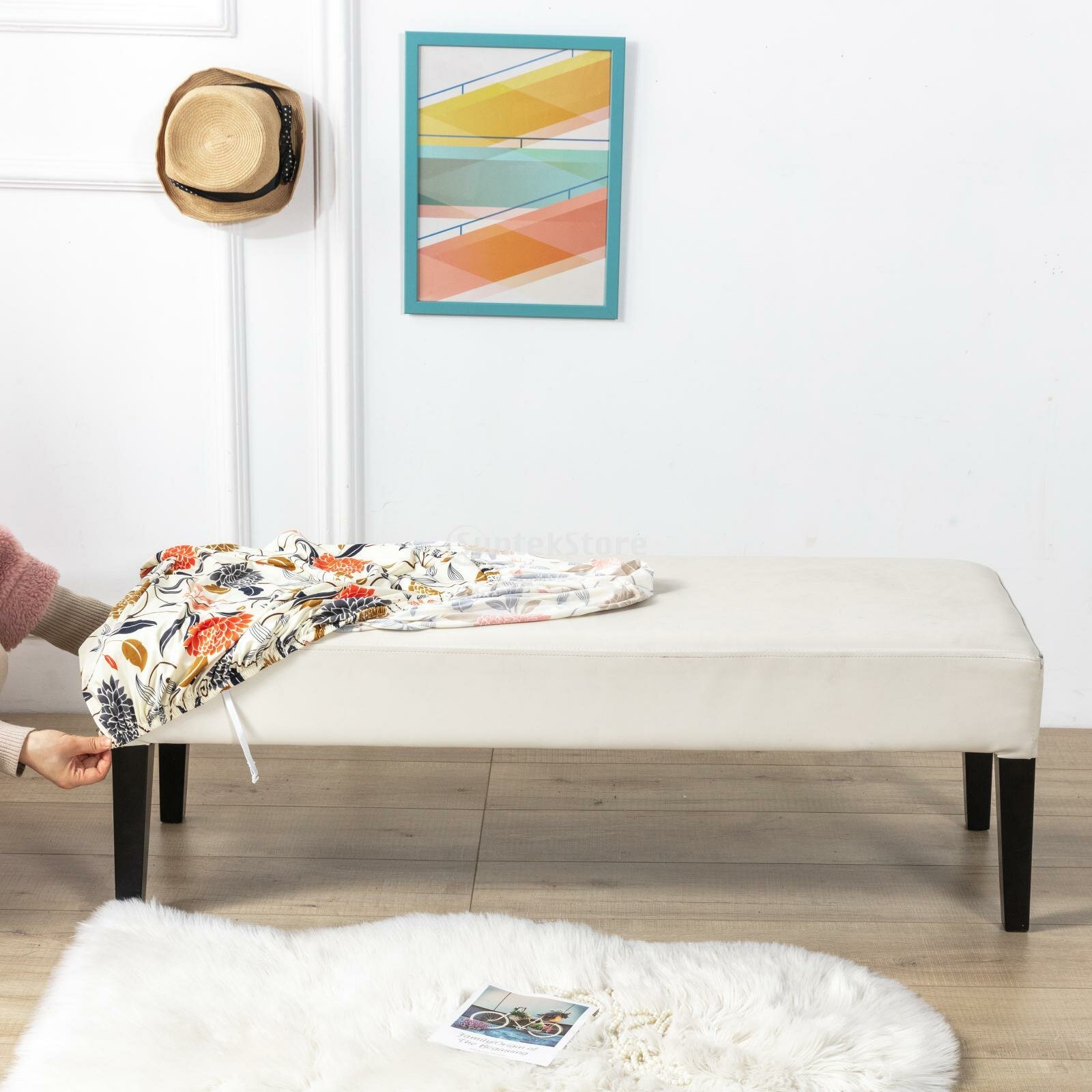 Эластичный чехол на скамью для обеденного зала, защитный чех