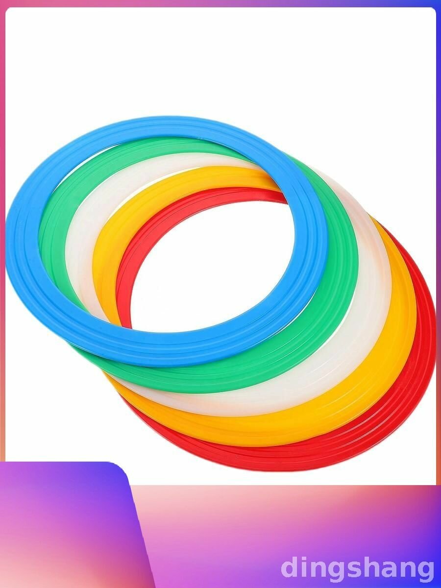 5 колец для жонглирования, пластиковые, 33x26x0.4 см, разные цвета-DINGSHANG