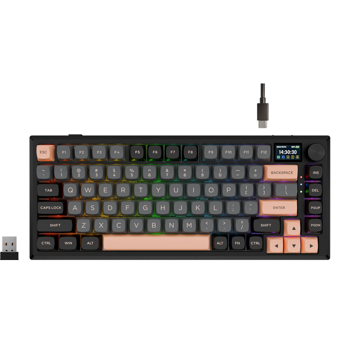 Клавиатура REDRAGON Eclipse Pro RU, RGB, BT+2.4G, чрн, металл, дисп (72708)