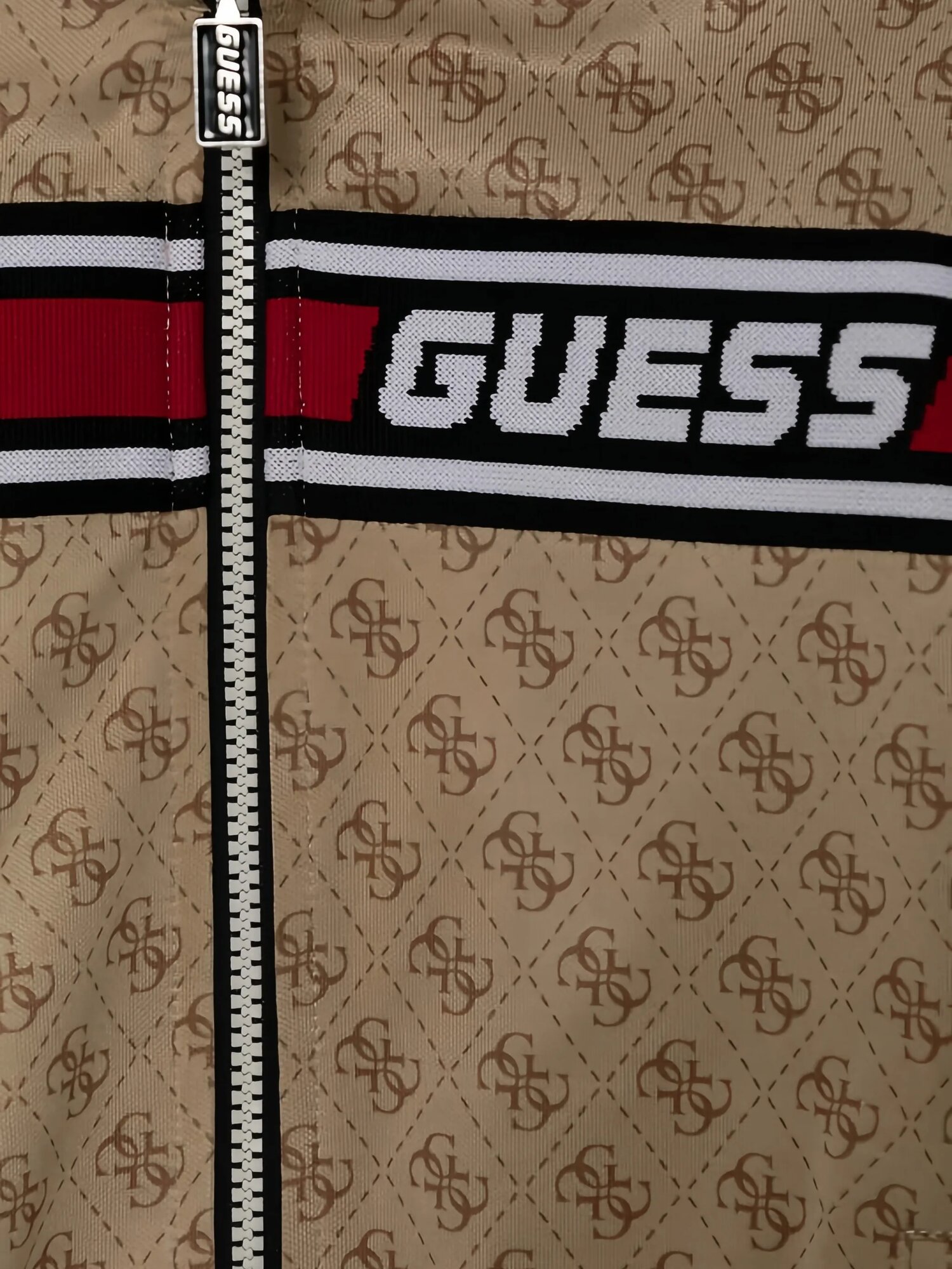 Куртка GUESS Monogram zip-up jacket, размер 7 лет, бежевый цветы мелкие — фото 1