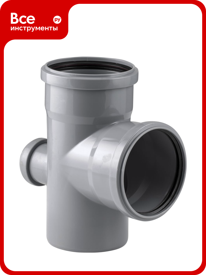 Канализационная одноплоскостная крестовина 110/110/50, 87 градусов, серый 36476