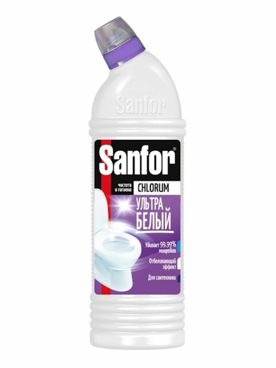 SANFOR WС Gel Chlorum Чистящий гель ультра белый для туалета 750мл