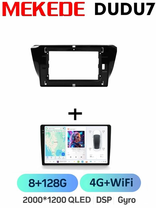 Магнитола Mekede 10" DUDU7 8/128 Gb для Skoda Superb 3 2015-2019 carpay Android