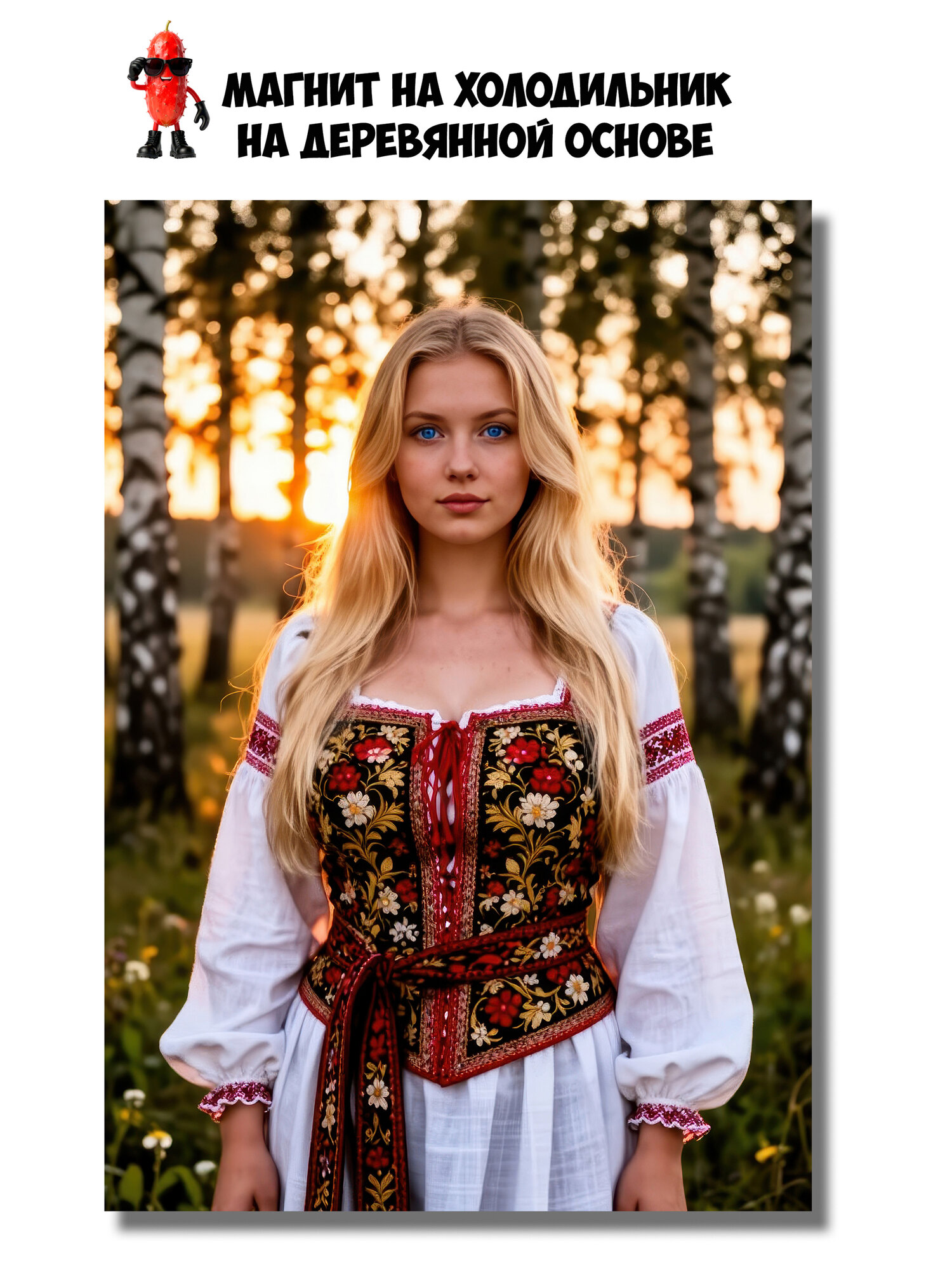 Магнит на холодильник Девушка. Славянский стиль