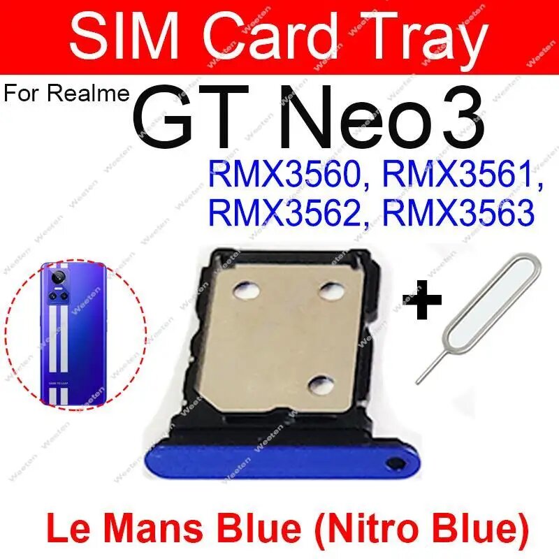 Лоток SIM-карты Realme GT Neo 3 Nitro Blue