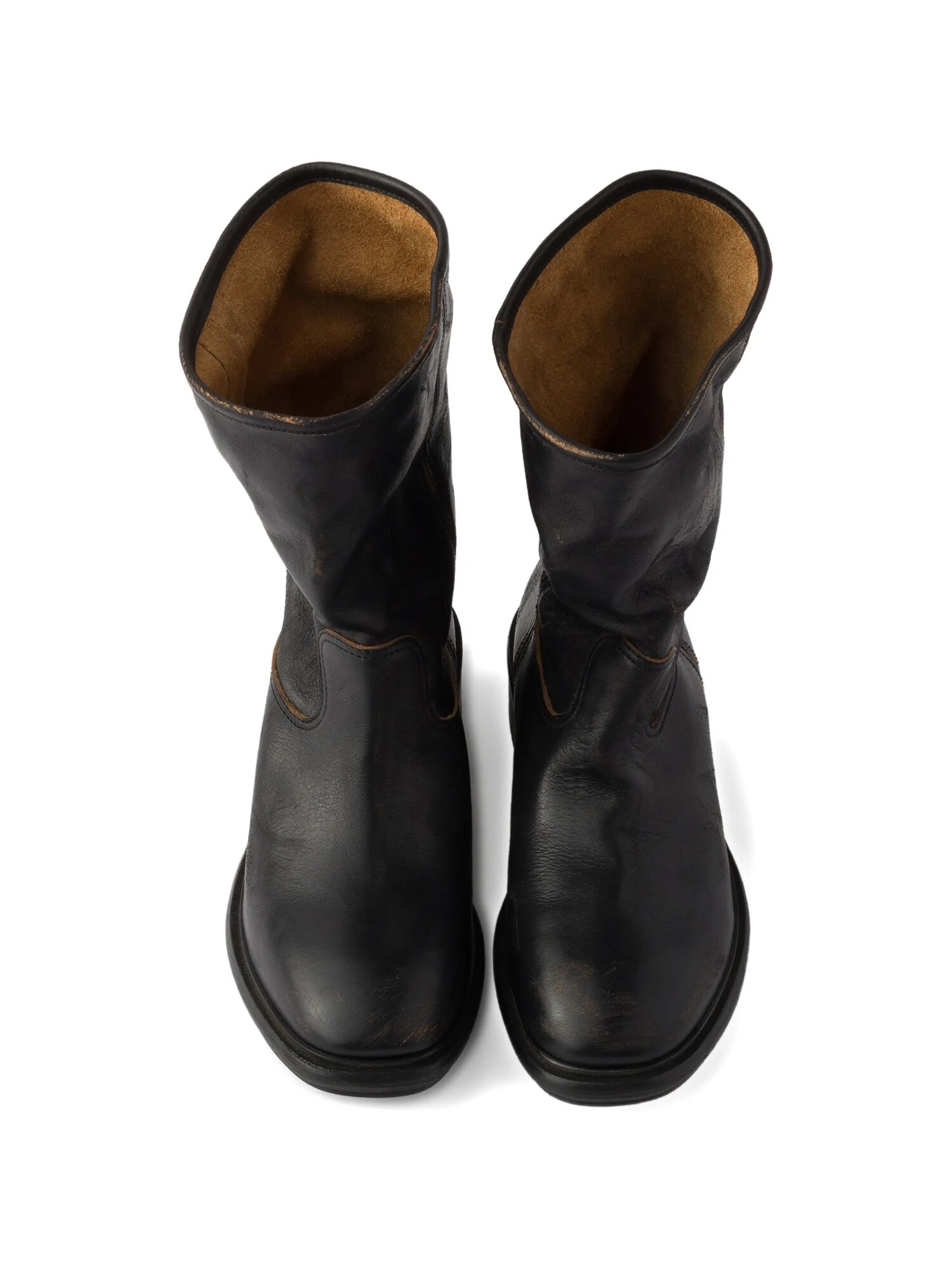 Сапоги Prada Vintage-effect leather boots, размер 37 EU — фото 1