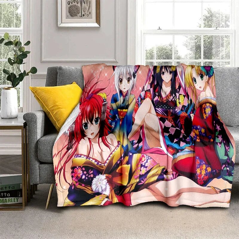 Плед, "High School DxD", 100 % полиэстер, для путешествий, дома, пикников