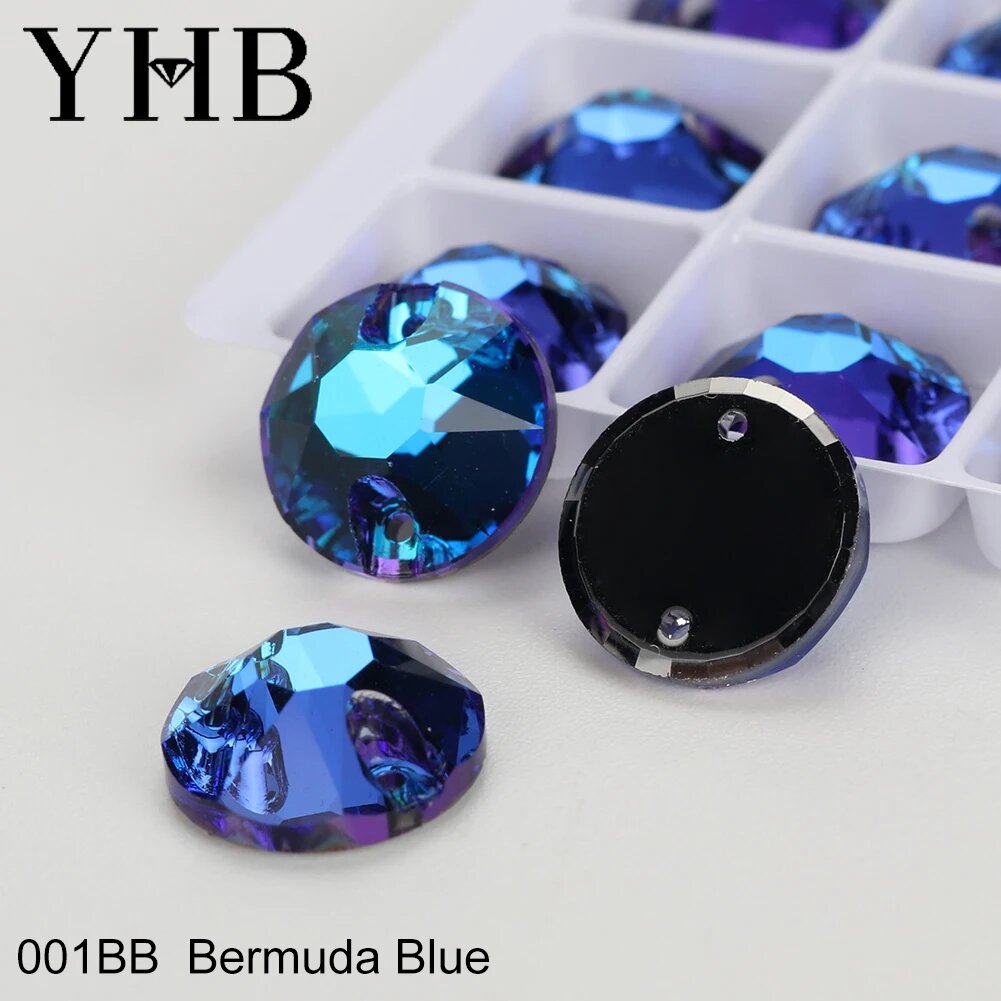 Кристаллы YHB 12 мм, Bermuda Blue, 40 шт.