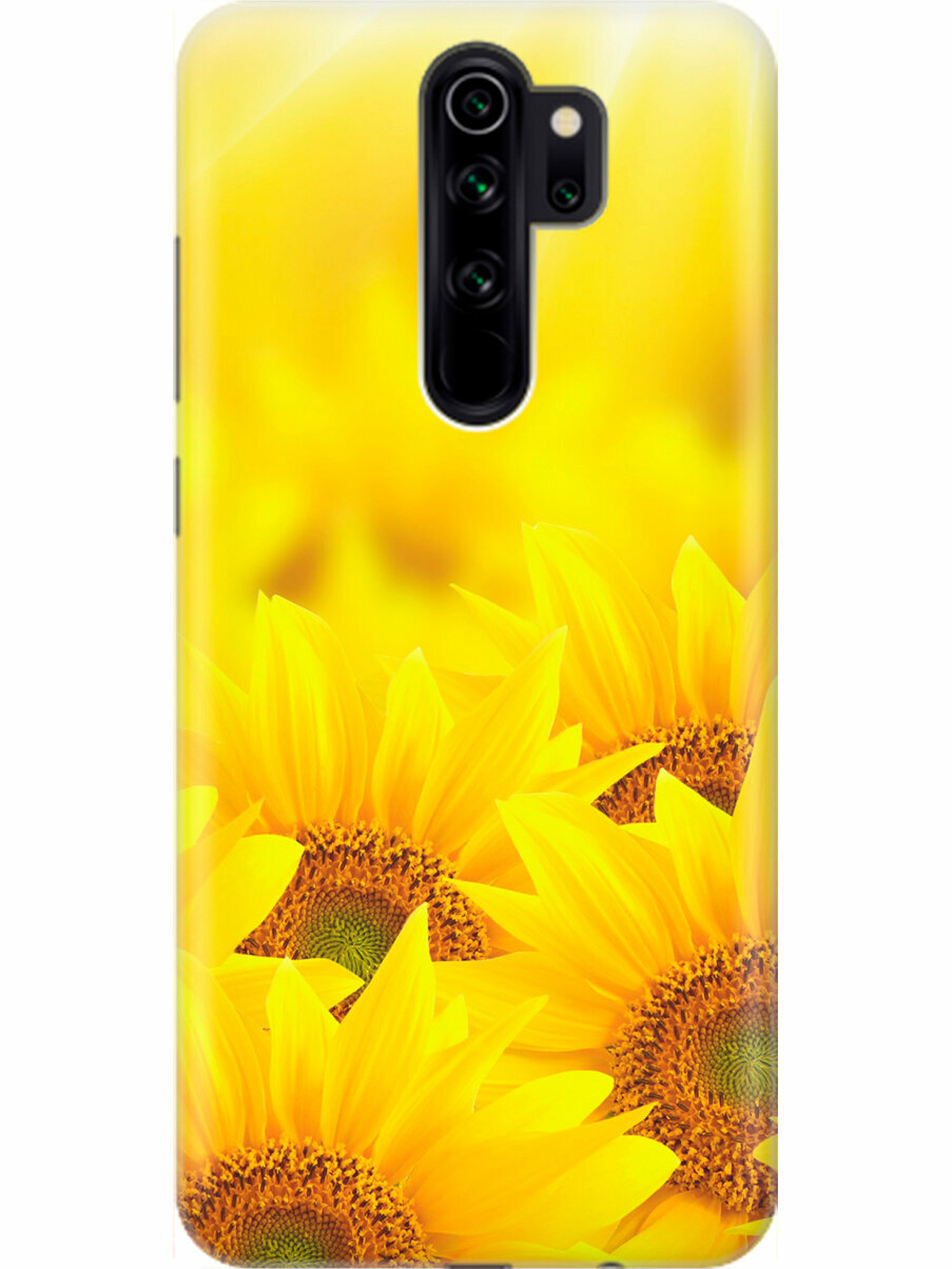 Накладка Transparent для Xiaomi Redmi Note 8 Pro с принтом "Подсолнухи"
