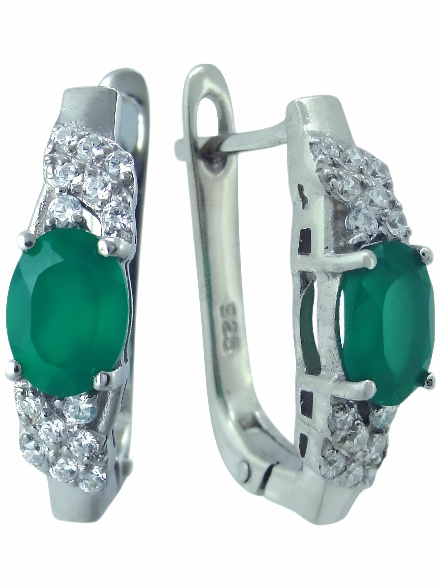 Серьги, серебро, 925 проба, родирование, фианит