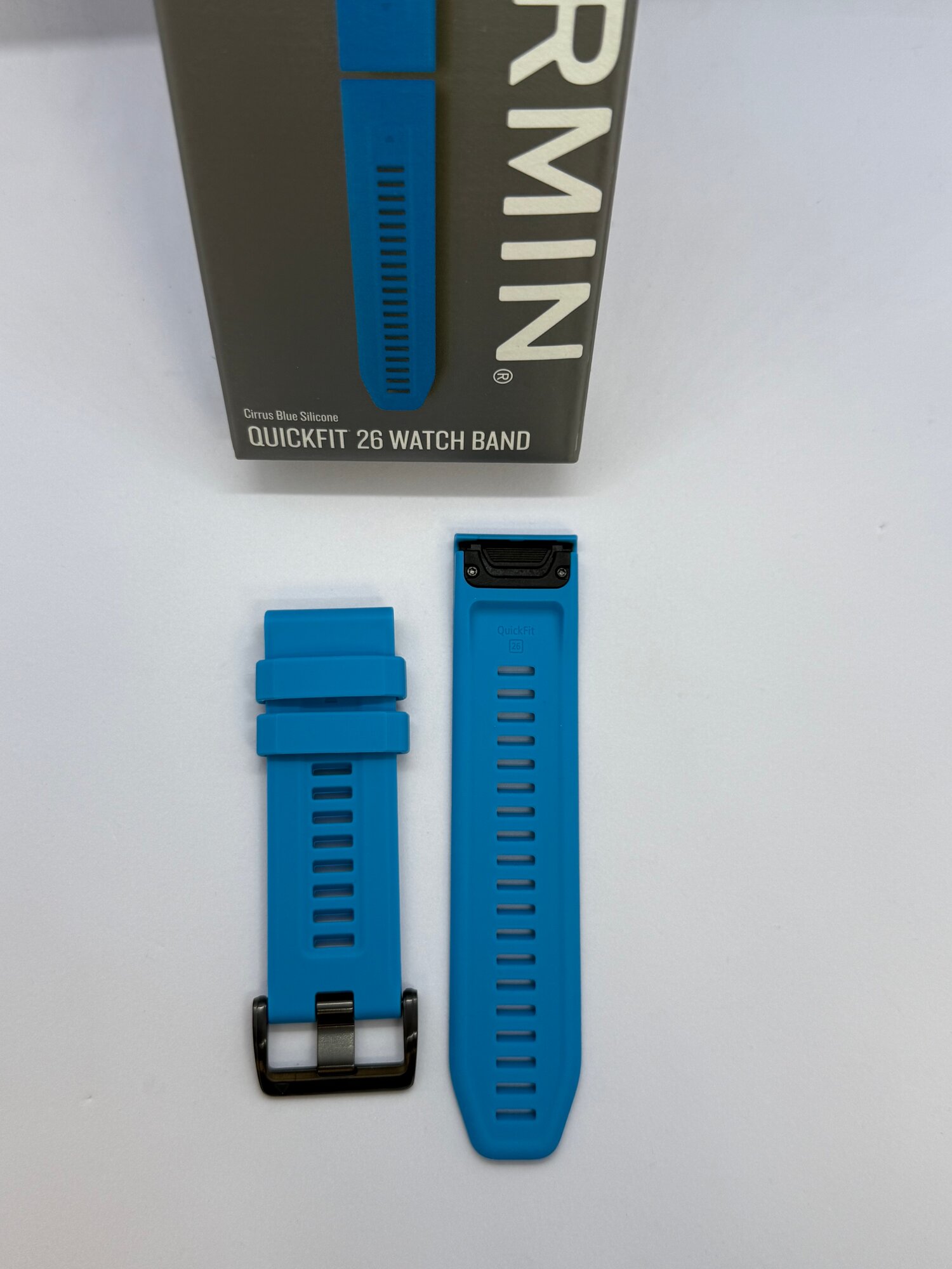 Сменный ремешок Garmin QuickFit 26mm Cirrus Blue Silicone Band из гипоаллергенного силикона 010-13117-30 небесно-голубой