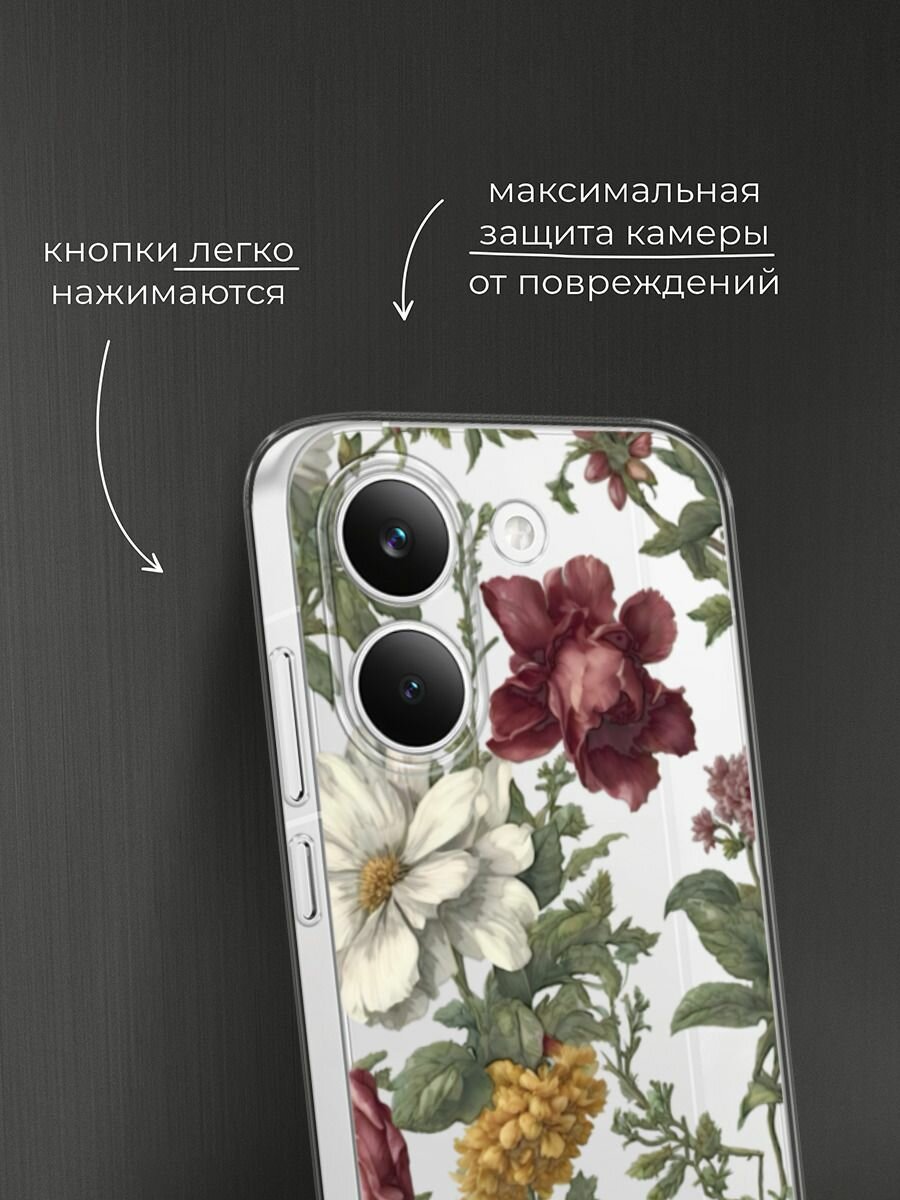 Силиконовый чехол на Poco X8 Pro / Поко X8 Про с принтом Акварельные цветы 2 — фото 1