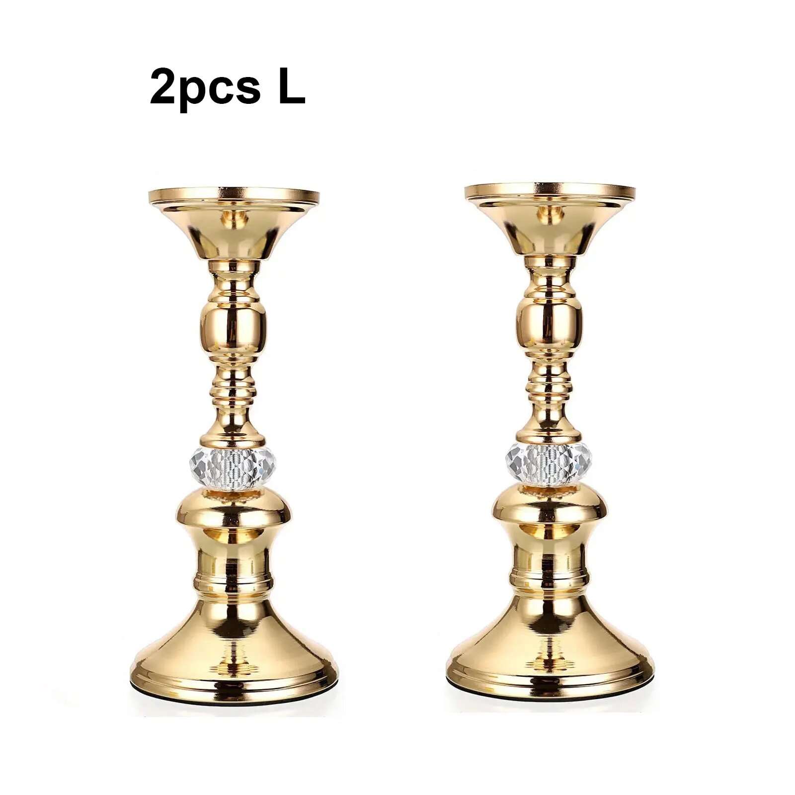 Золотые подсвечники на стол 2 шт. (2pcs L)