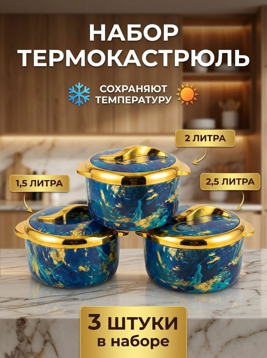 Термокастрюля 1.5 л +2 л+2.5 л.