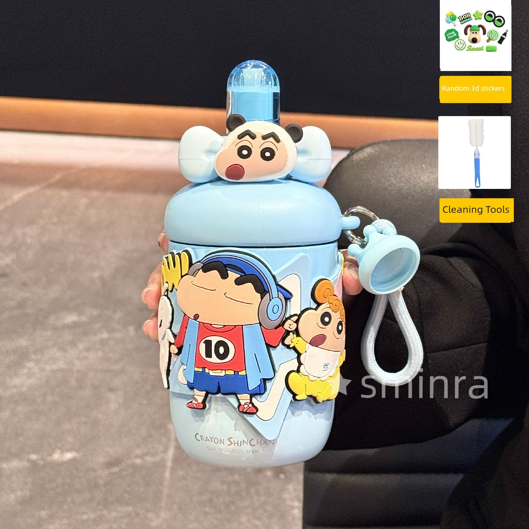 Термос Crayon Shin-chan с электрическим танцем 560 мл с чехлом