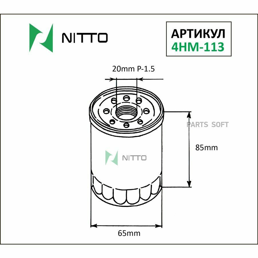 Масляный фильтр C-809 от официального дистрибьютора, NITTO, артикул 4HM113