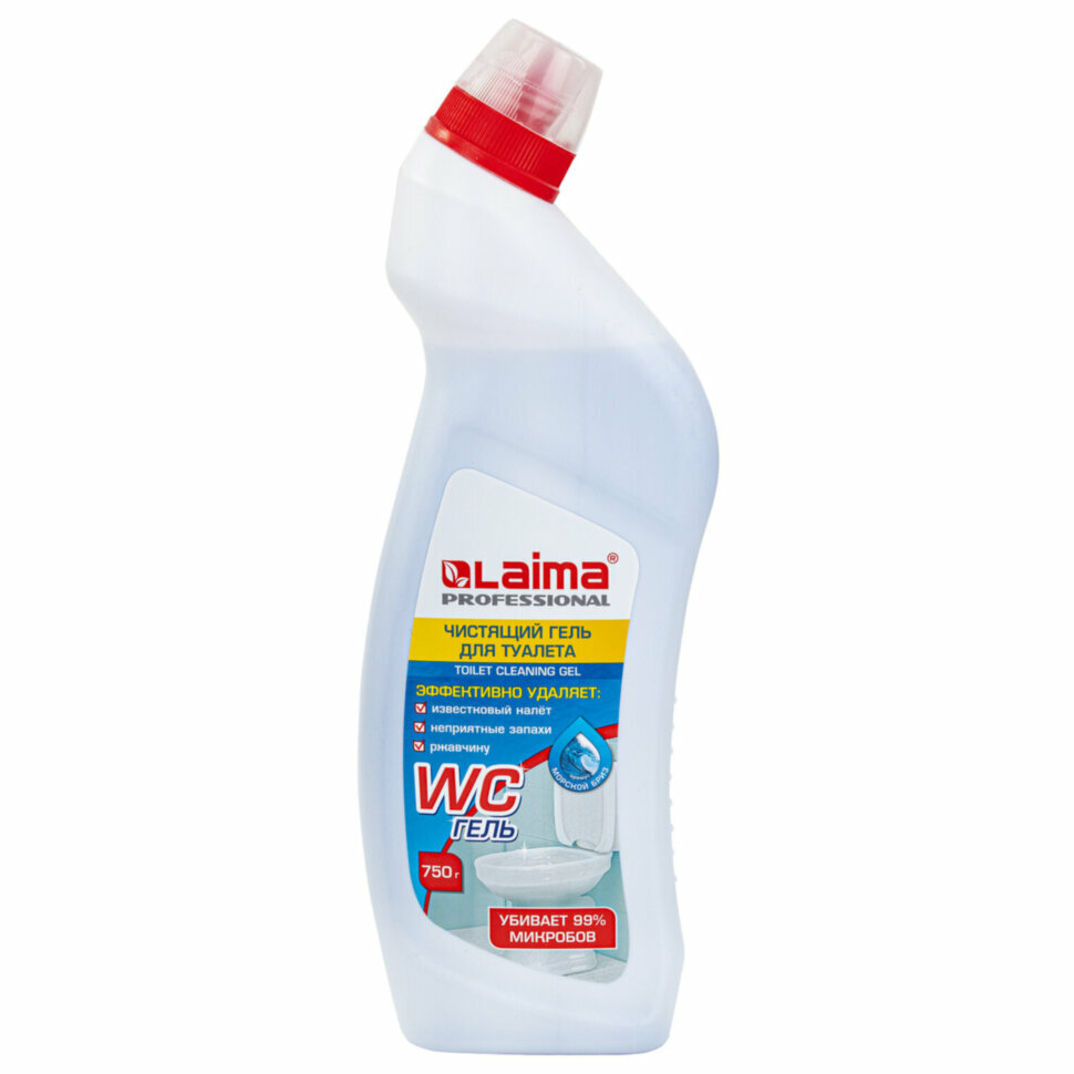 Средство для уборки туалета кислотное 750 г, LAIMA PROFESSIONAL "Морской бриз-WC Гель", утенок, 604794, 604794