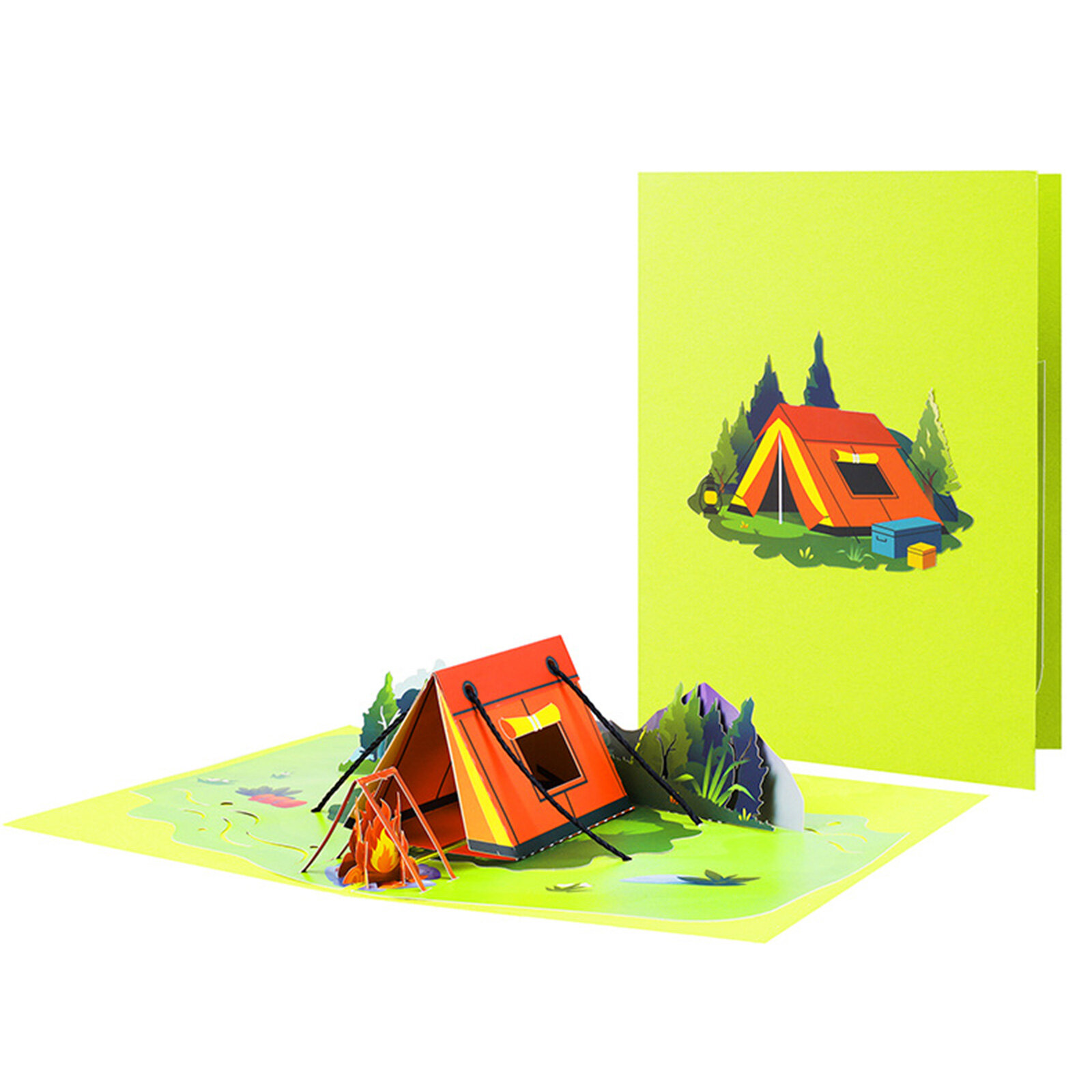 3D pop-up открытка-палатка для любителей активного отдыха и