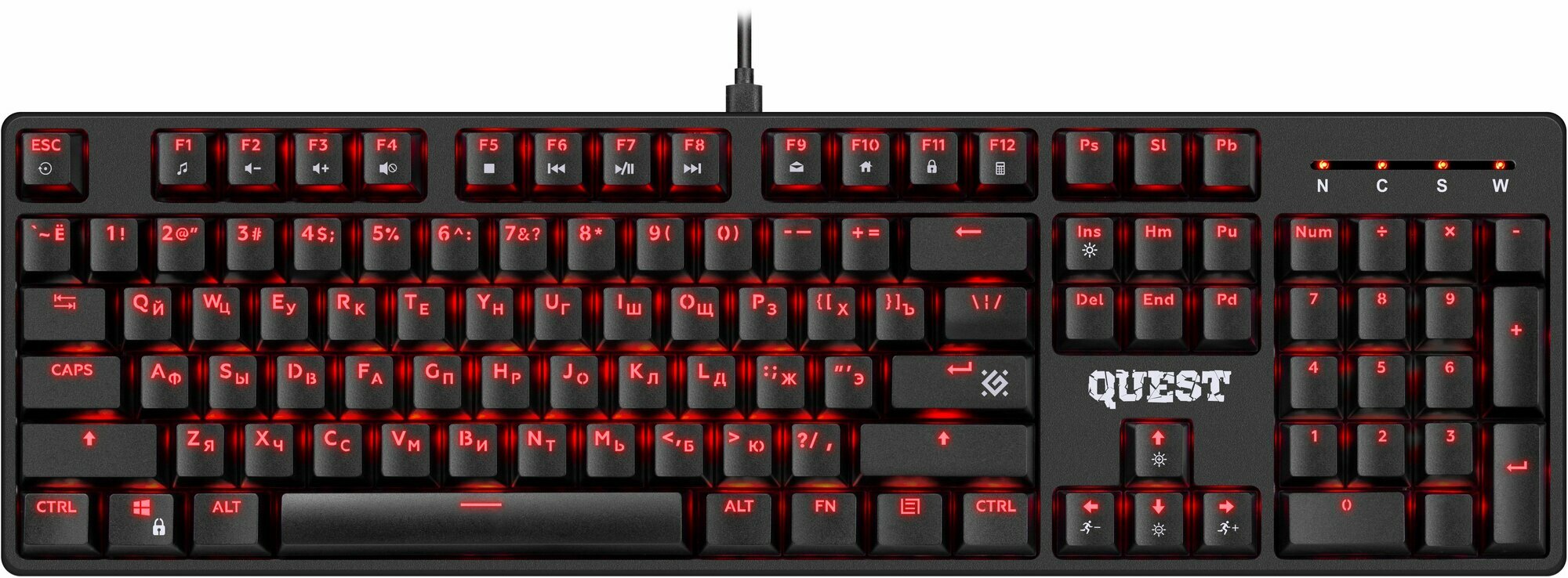 Игровая клавиатура Defender Quest GK-596, черная