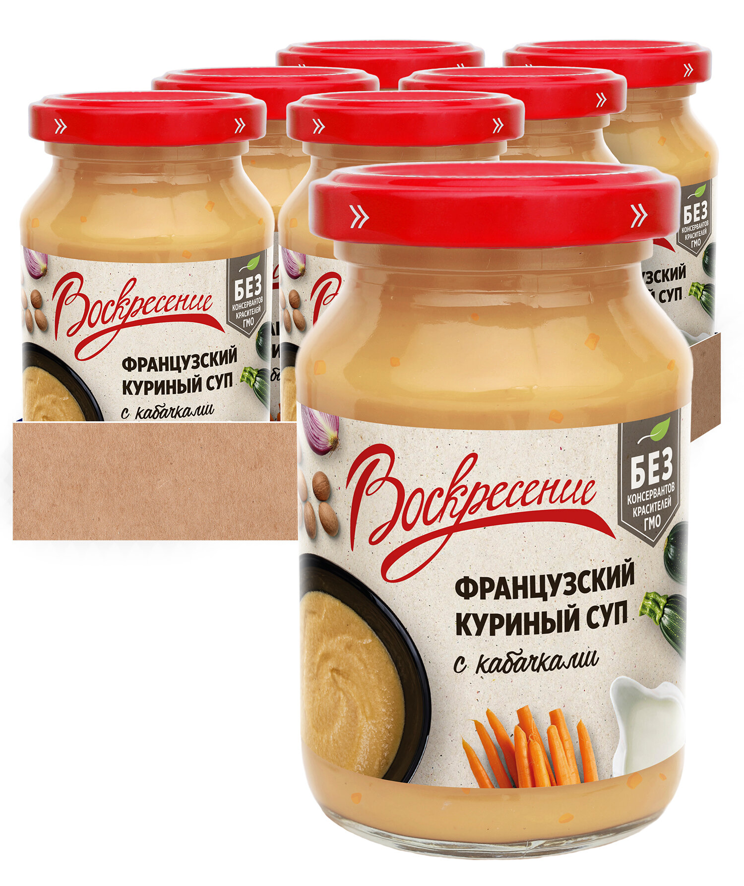 Французский куриный суп с кабачками от бренда Воскресение, 6 шт. по 190 г