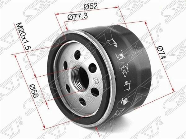 Фильтр масляный SAT ST-7700274177 LADA Largus 12-, Nissan Almera 03-19