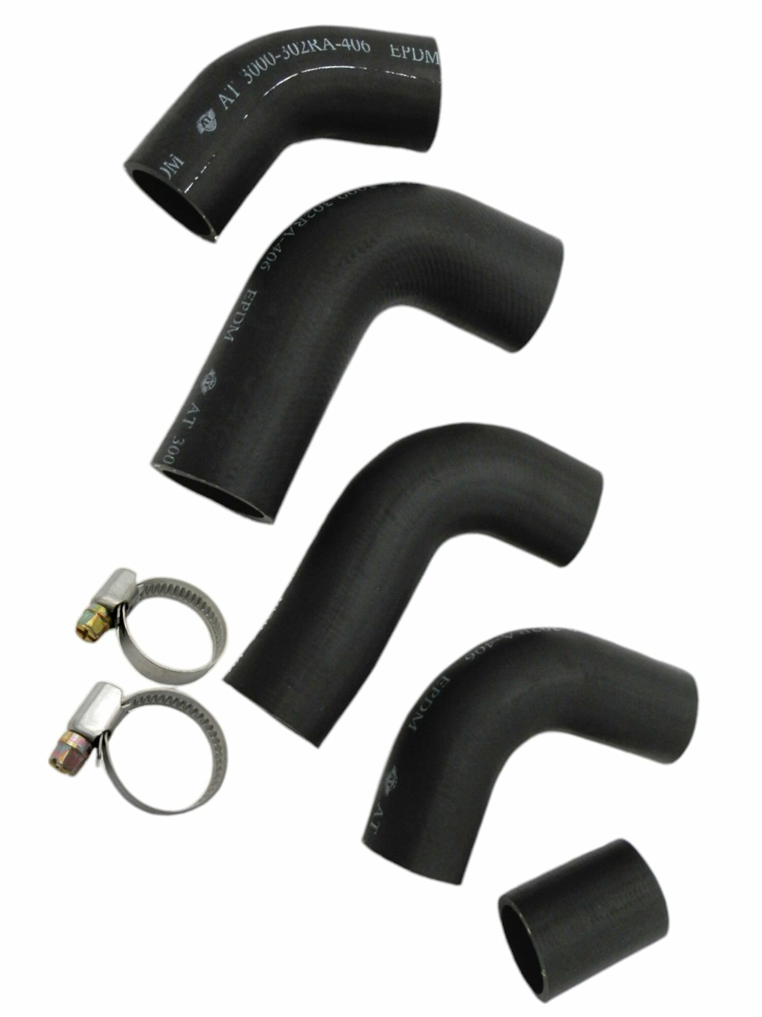 Патрубки радиатора 5шт +хомуты GAZ 2705 3302 GAZEL 93- ZMZ406 Auto Technologies Group AT 3000-302RA-406