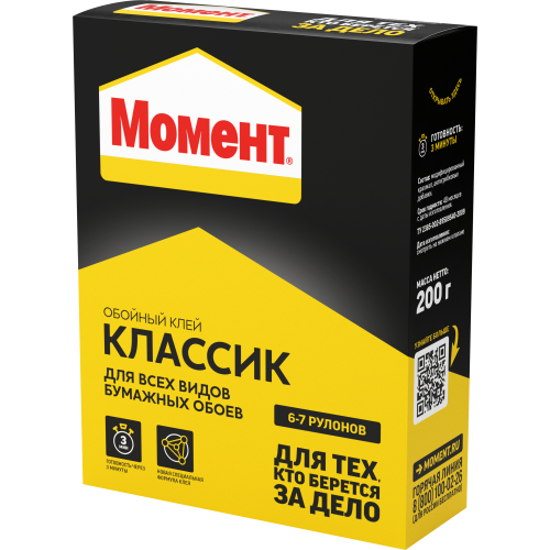 Клей обойный Классик 200г Момент Б0008054