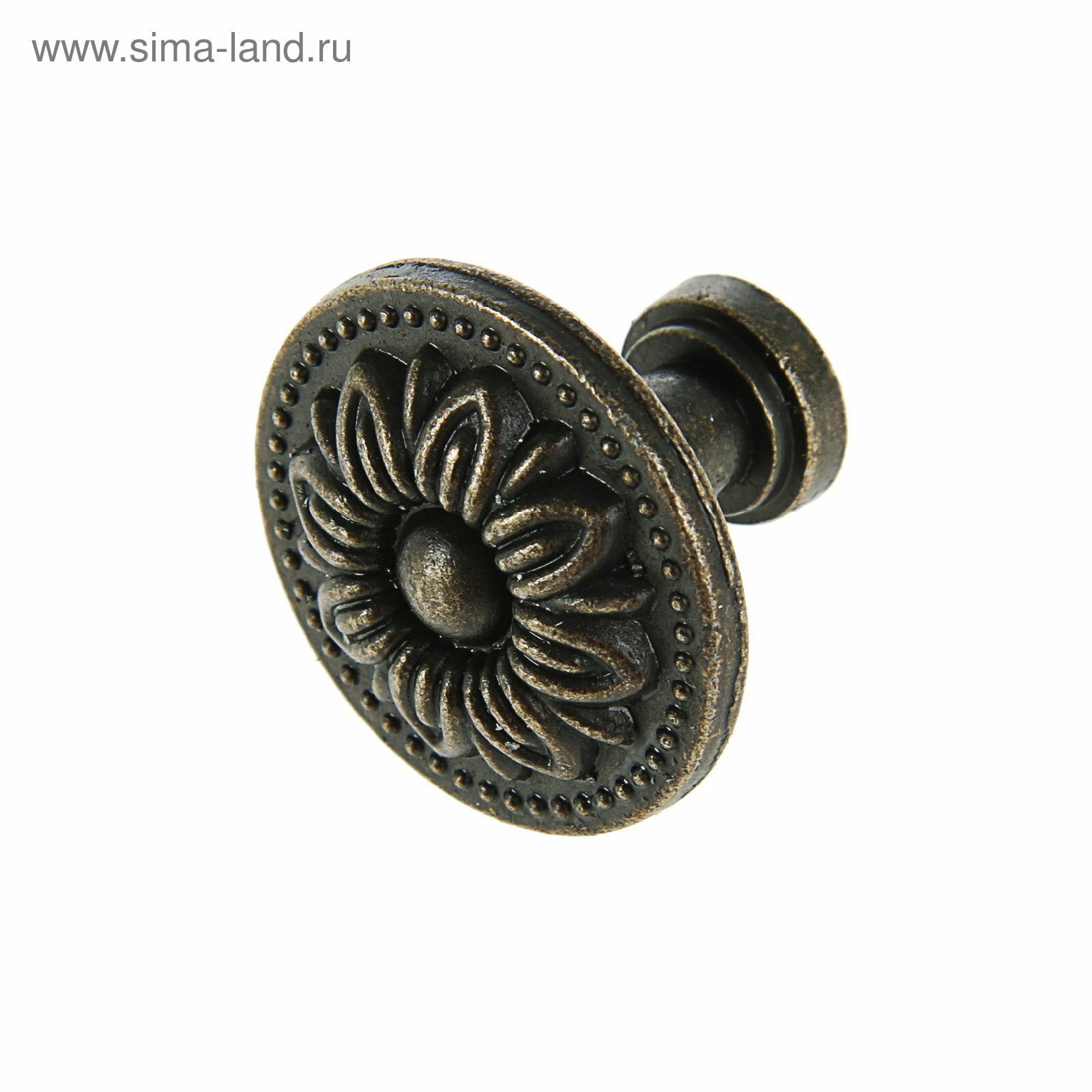 Ручка-кнопка мебельная VINTAGE 004, бронза, 8 шт. TMP, форма: фигурная
