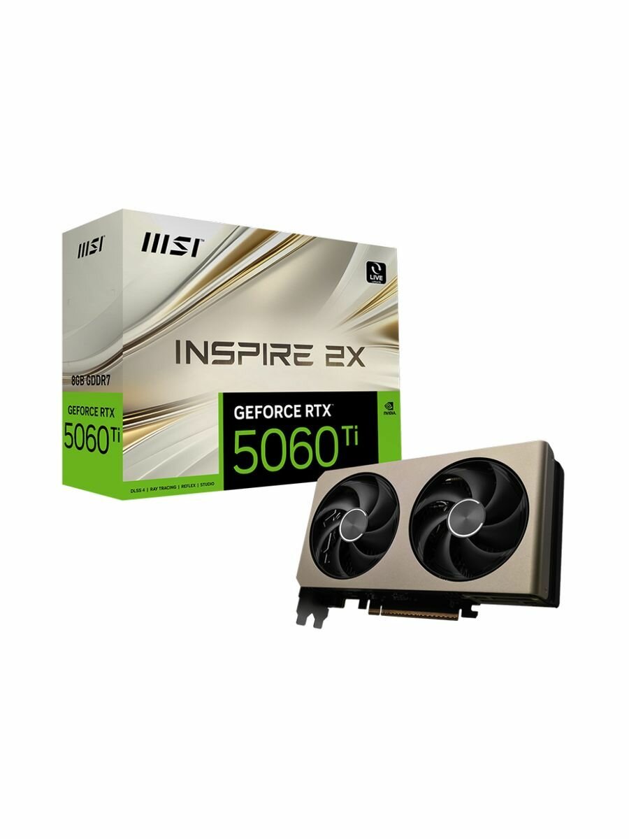 MSI Видеокарта GeForce RTX 5060 Ti INSPIRE 2X 16ГБ (RTX 5060 Ti 16G INSPIRE 2X)