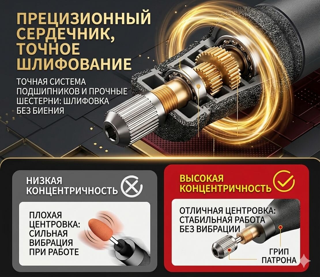 Мини гравер аккумуляторный с 5 скоростями, 20000 об/мин, медная цанга, цифровой дисплей роторный инструмент для гравировки и шлифовки