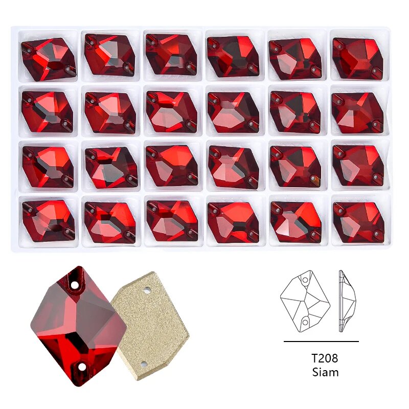 Стразы Bobohoo стеклянные AB Moonlight 10x14mm--28pcs, T208 Siam