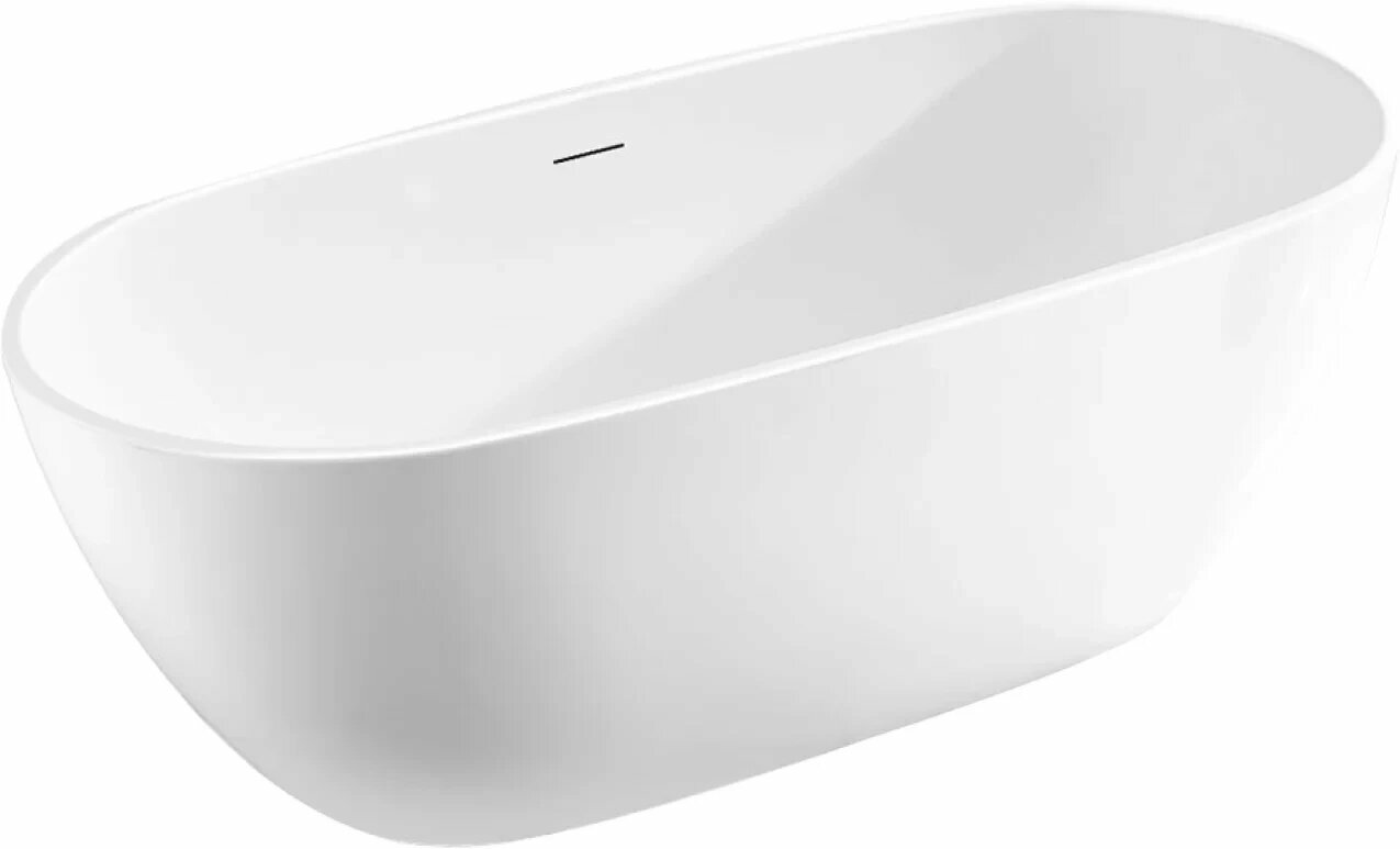 Акриловая ванна Vincea VBT-408-1700 170x80 см, отдельностоящая, белая, овальная, на ножках, со сливом-переливом