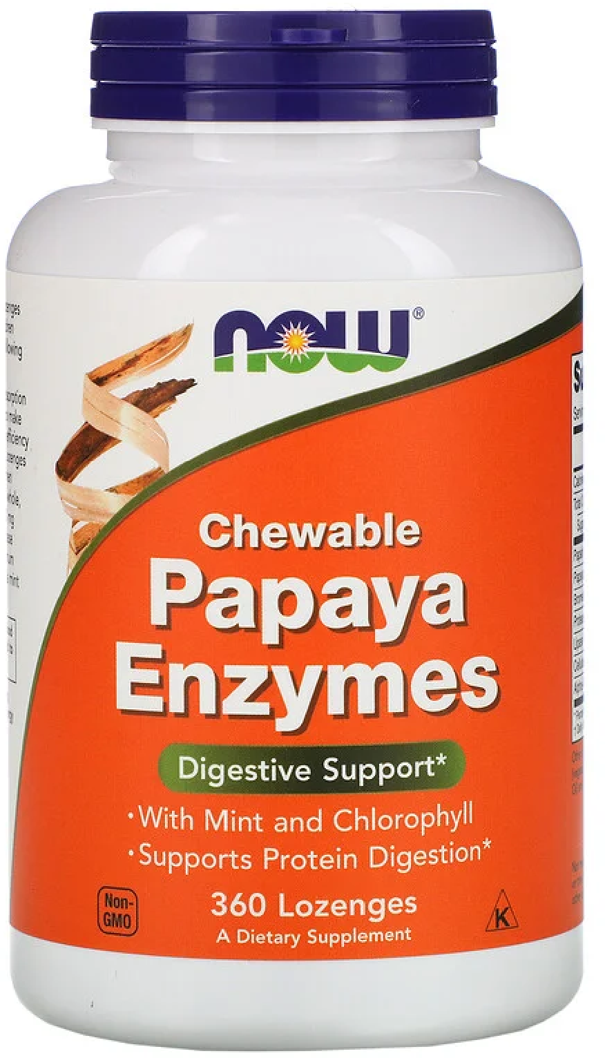 NOW Foods, Chewable Papaya Enzymes, жевательные ферменты папайи, 360 пастилок