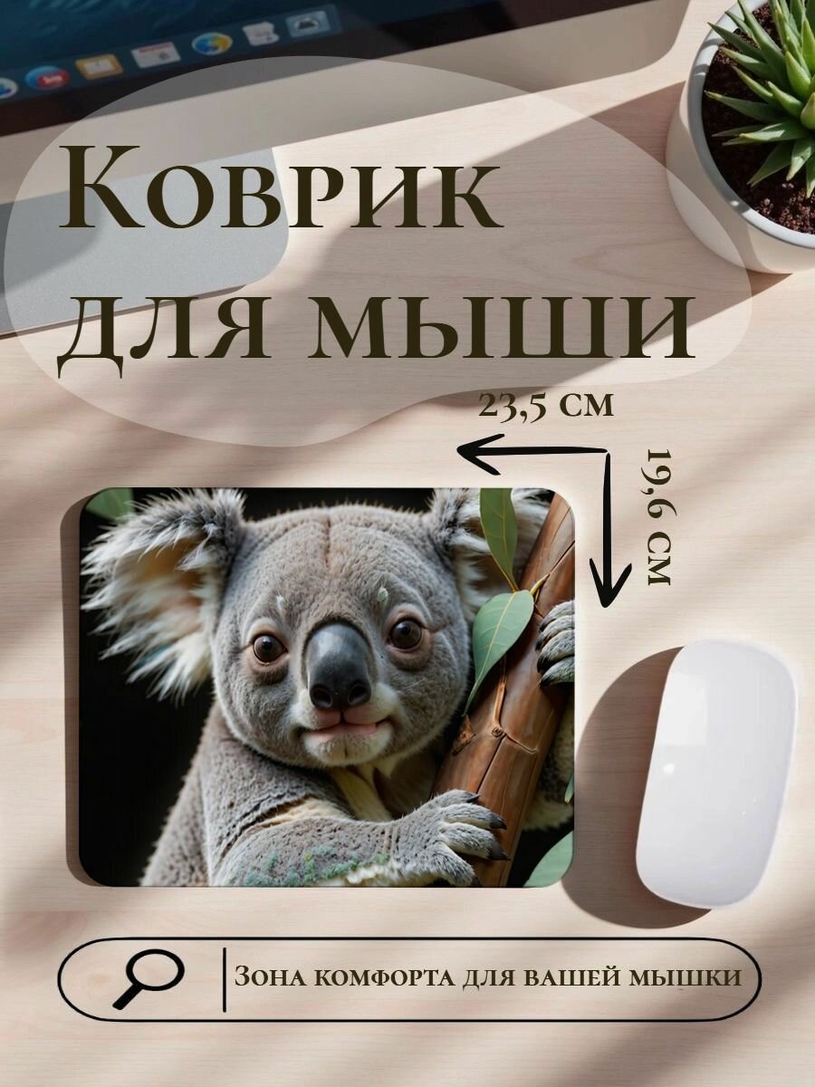Коврик для мыши милая коала на дереве