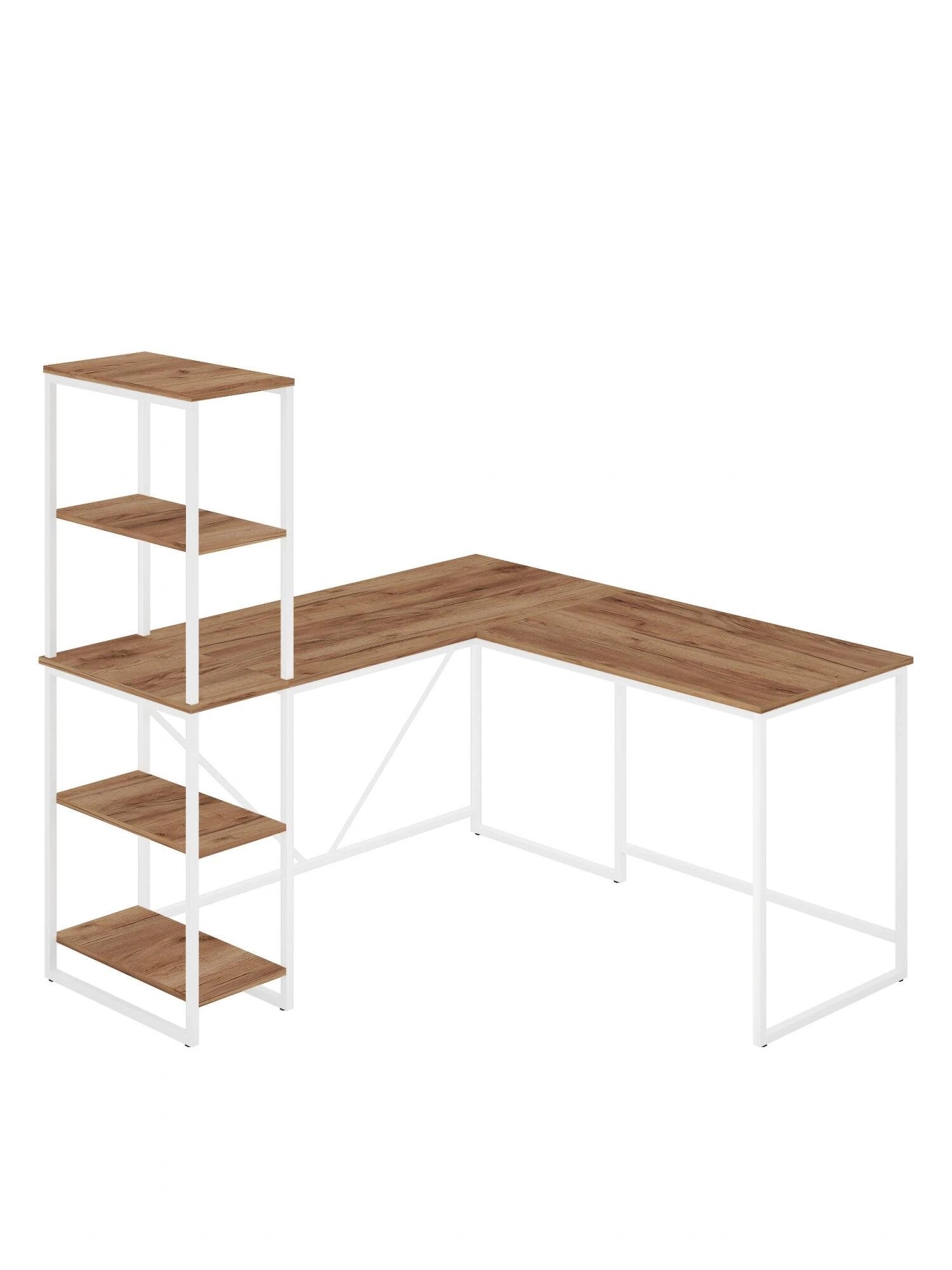 Стол письменный угловой лофт RIDBERG флорида (Oak/White)
