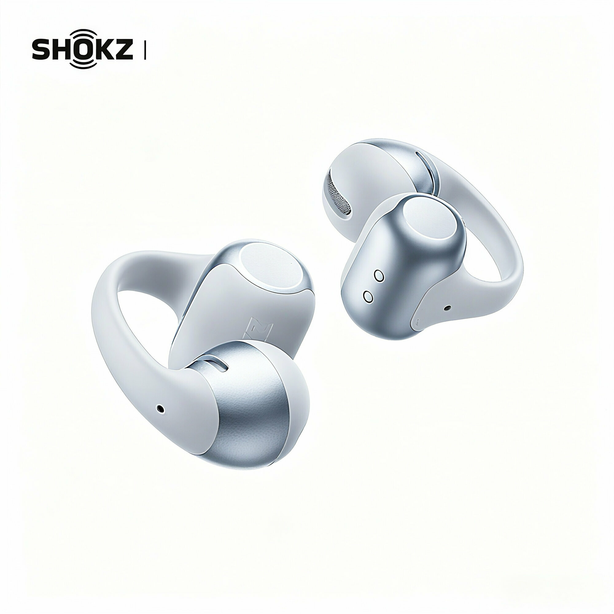 Наушники-клипсы Shokz OpenDots 2, Bluetooth, открытого типа, для спорта и бега, белый цвет，Небесно-голубой