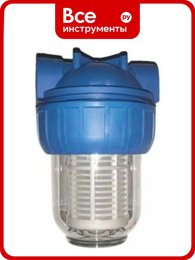 Колба фильтра для воды Unipump 5 CFC-5K резьба 1, с картриджем NT-5 55051, механическая очистка, магистральный фильтр