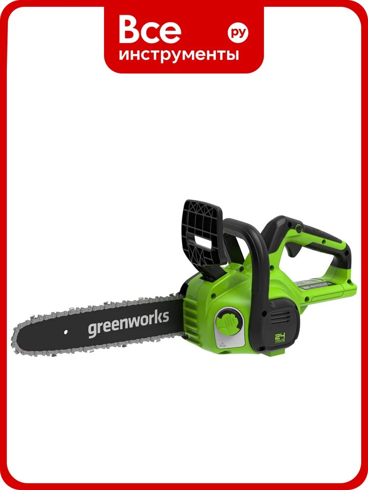 Цепная пила аккумуляторная GreenWorks G24CS25 24V, 25см, c 1хАКБ 4Ач c USBи ЗУ 2007707USB4