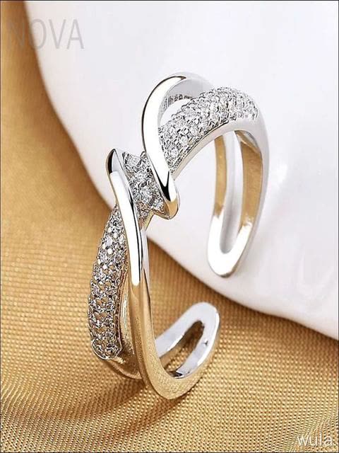 Кольцо, Swarovski Zirconia, размер 13, ширина 0.8 мм, beige — фото 1