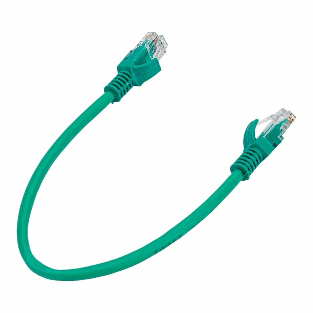 Патч-корд ExeGate UTP-RJ45-RJ45-5e-0,3M-GN, UTP, cat.5e, 0.3м, зеленый 258665 — фото 1