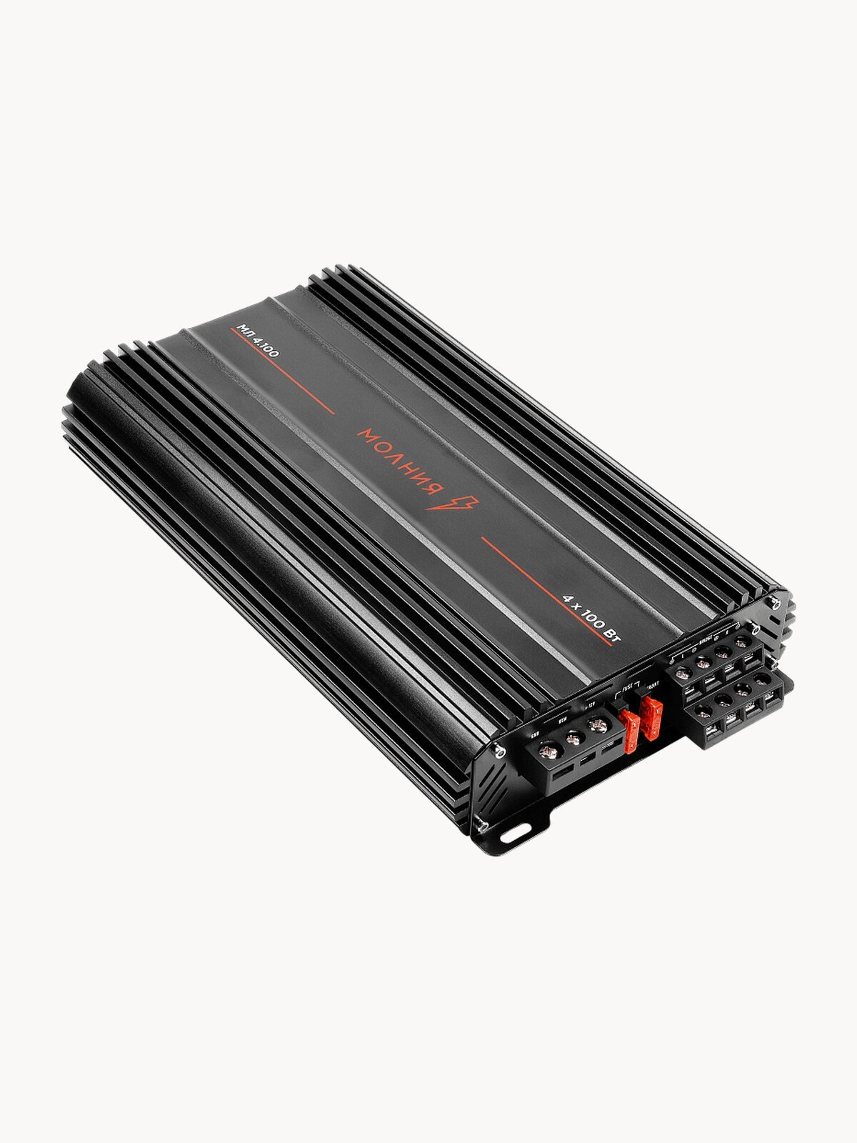 Усилитель автомобильный Урал молния, МЛ 4.100, черный, 4 канала