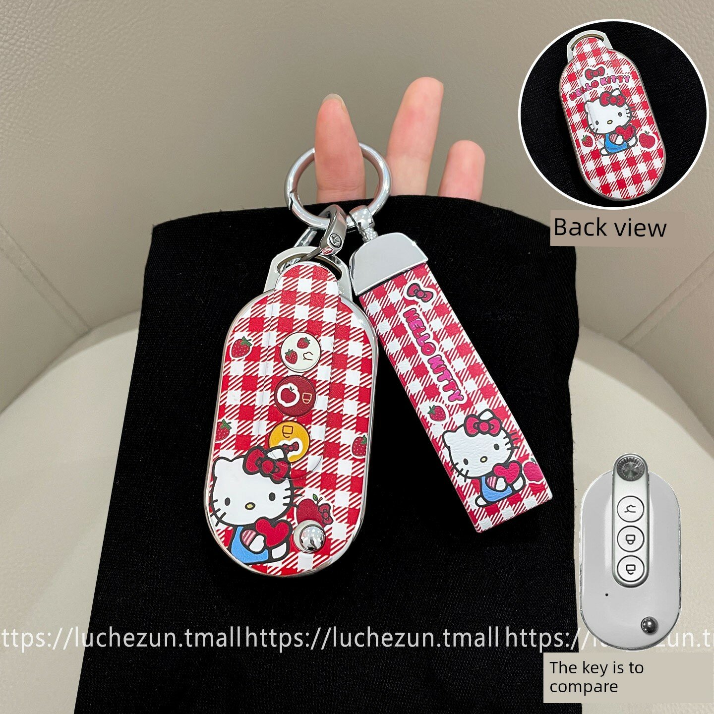 Ключница Hello Kitty для Wuling Hongguang Miniev 2025 модель с котик-брошью браслетом, розовый