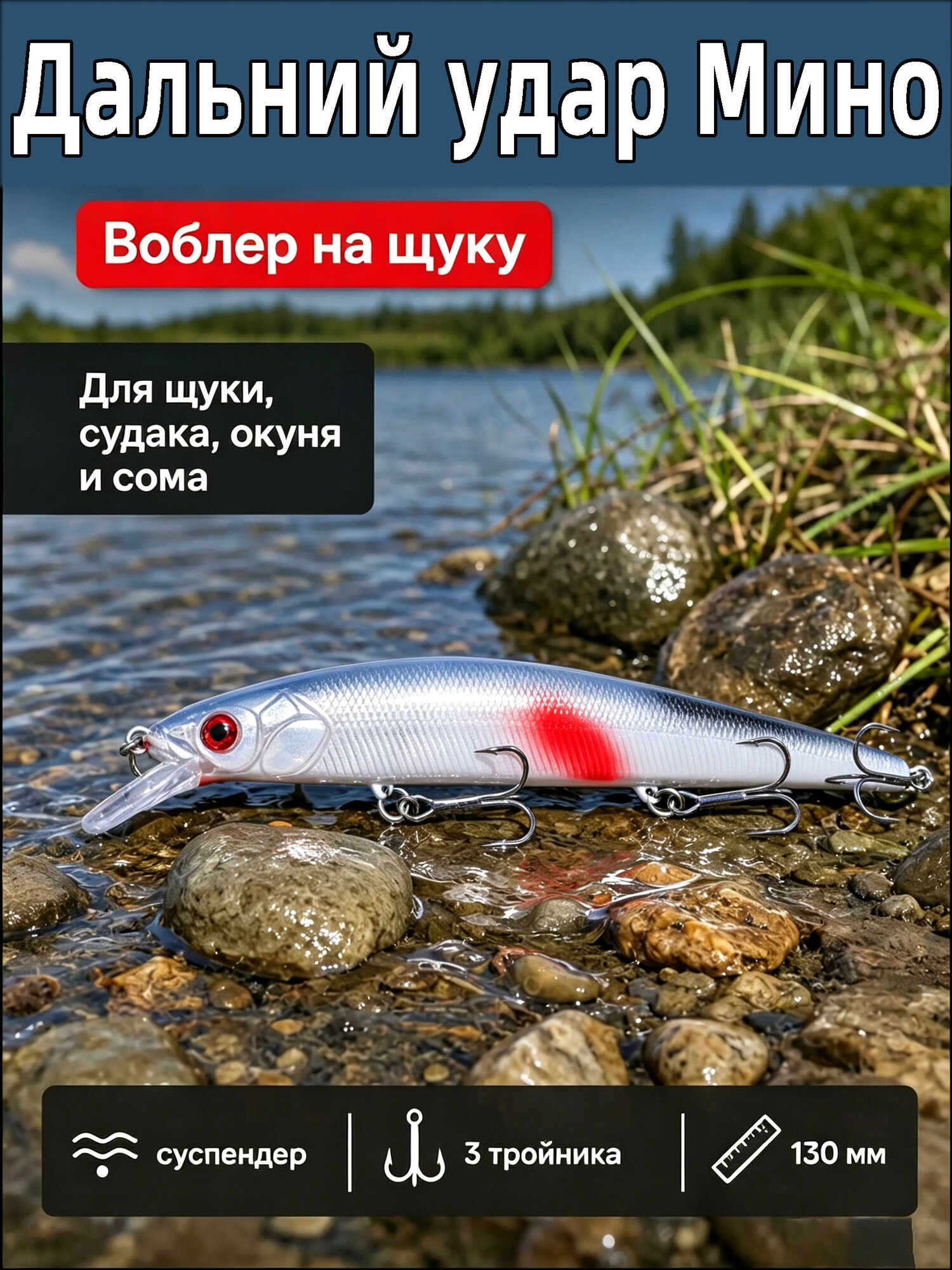 13 см20 г, наживка для дальней рыбалки с тремя крючками, искусственная рыба для ловли барракуды, окуня, судака, вращающаяся приманка для пресноводных рыб