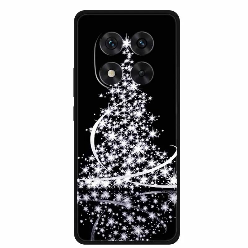 Рождественский чехол для Redmi Note 14 Pro+/Note 14 Pro 5G 4G Черный силиконовый чехол Санта-Клаус Рождественская елка Задняя крышка Note 14 Pro 5G